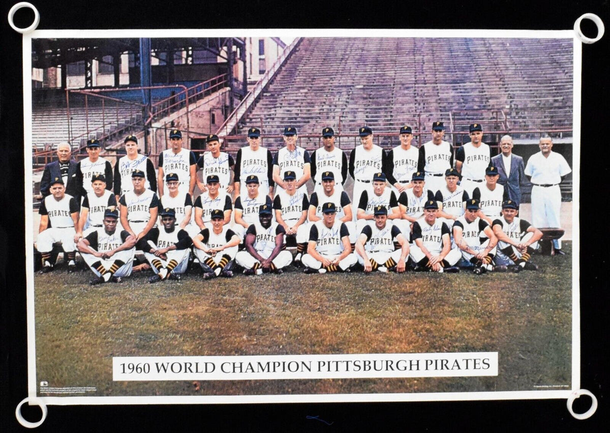 1960 Pittsburgh Pirates World Series Champs Team Signed Large Poster P ...