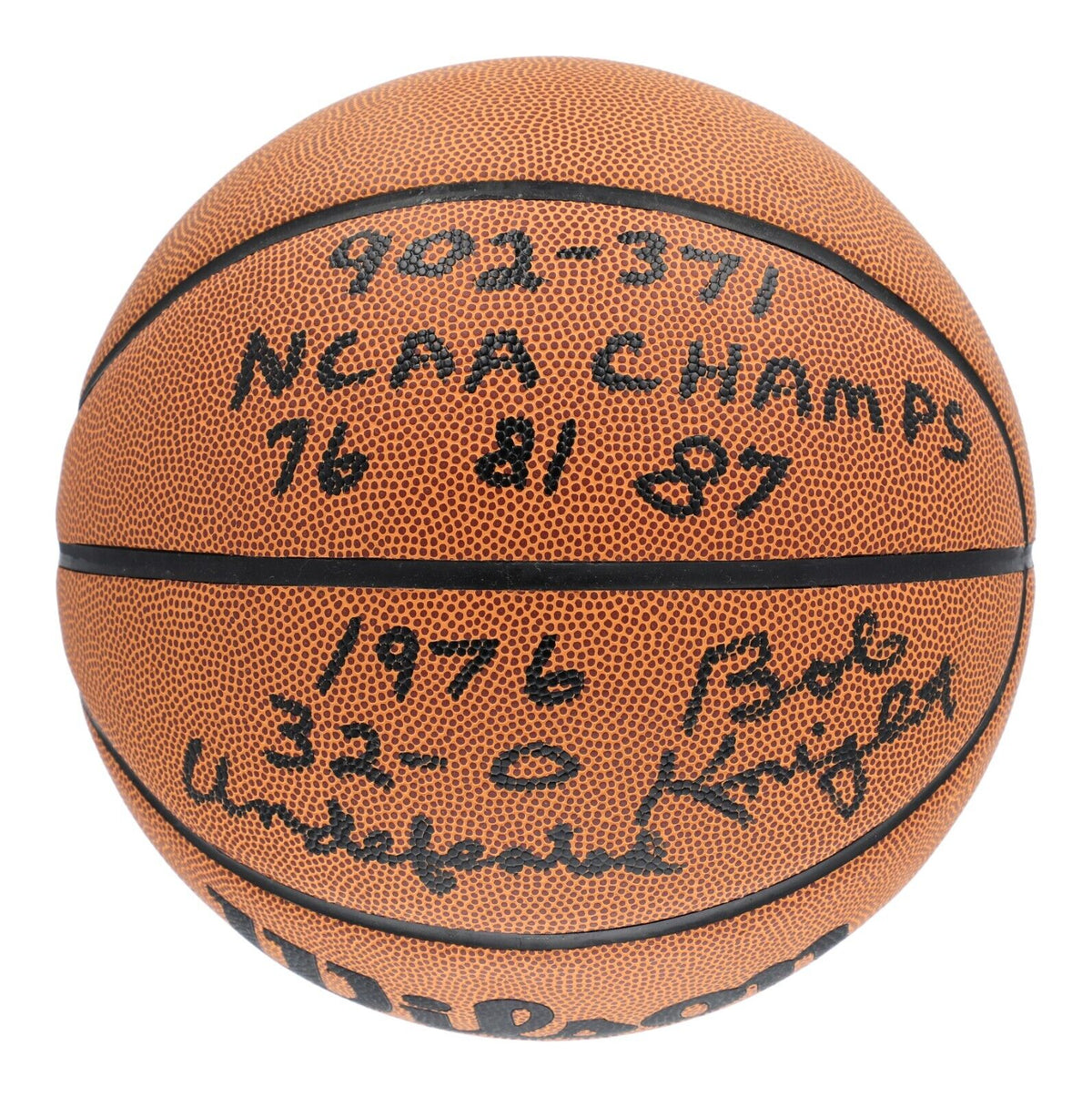 Bobby Knight Signed Heavily Inscribed STAT Wilson NCAA Basketball JSA ...