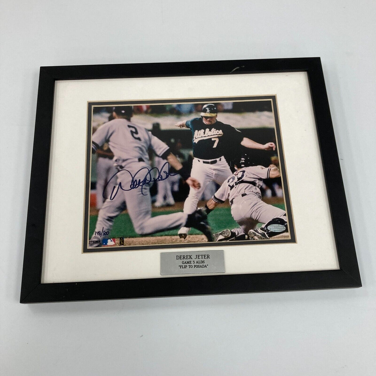 Derek Jeter Signed "The Flip" 8x10 Photo Steiner COA Auto Framed ...