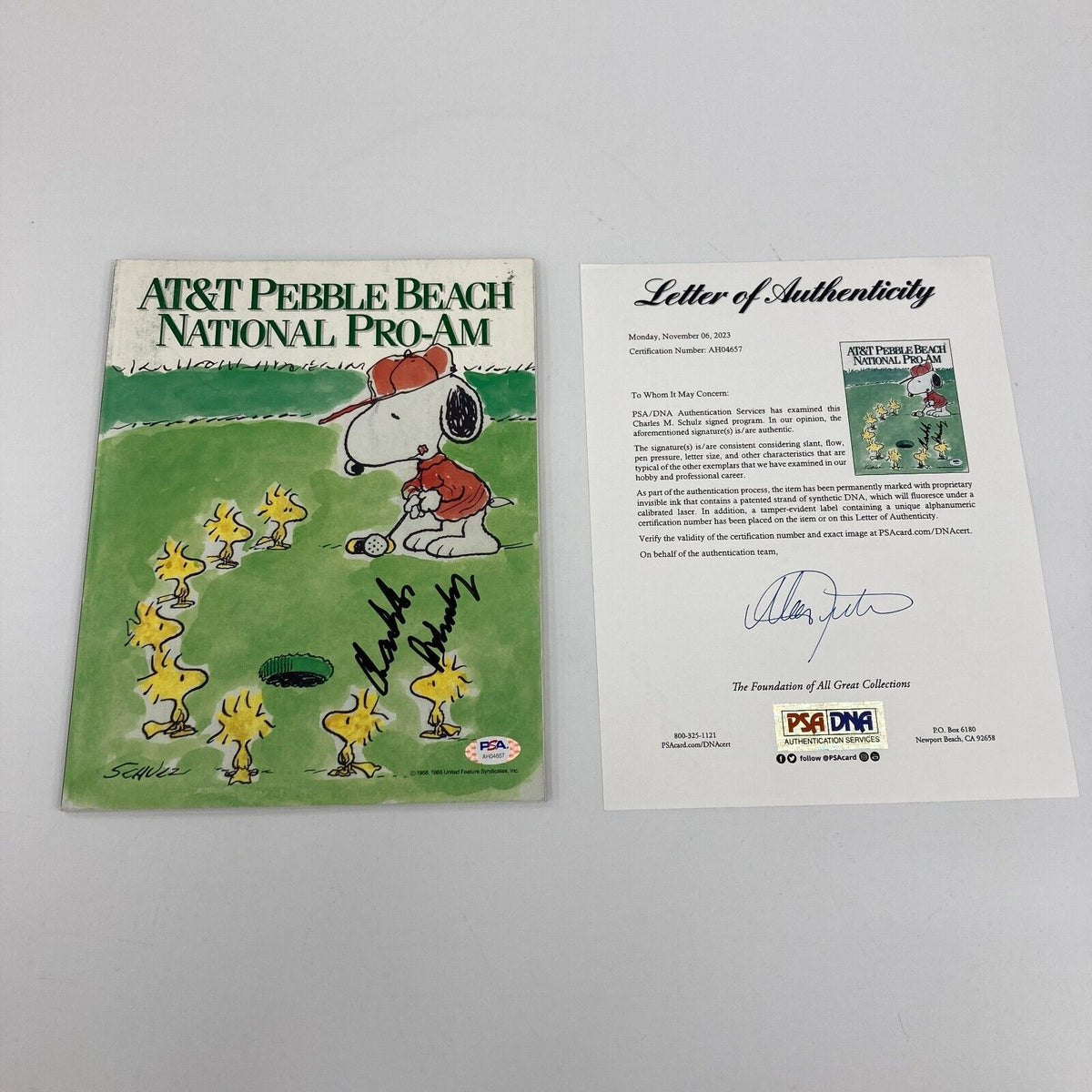 Charles Schulz Signed Golf Program Snoopy Peanuts PSA DNA COA ...