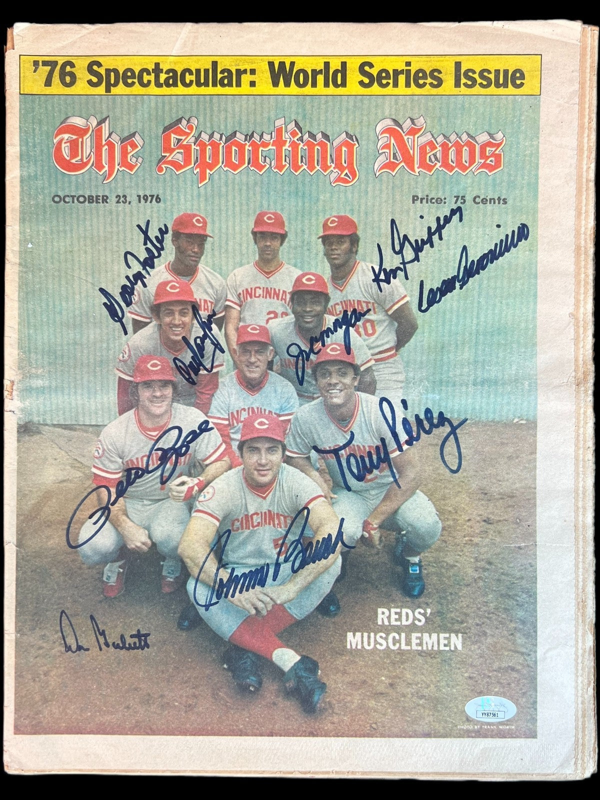 1976 Cincinnati Reds Big Red Machine Signed Sporting News Magazine JSA ...