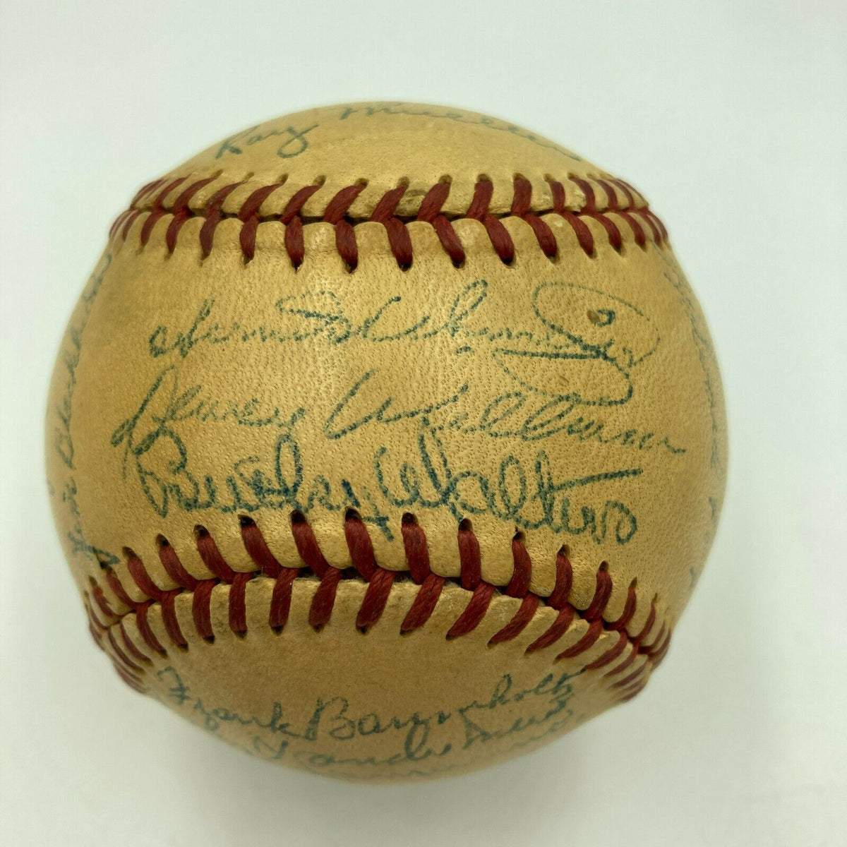 1945 Cincinnati Reds Team Signed Official National League Frick Baseba ...