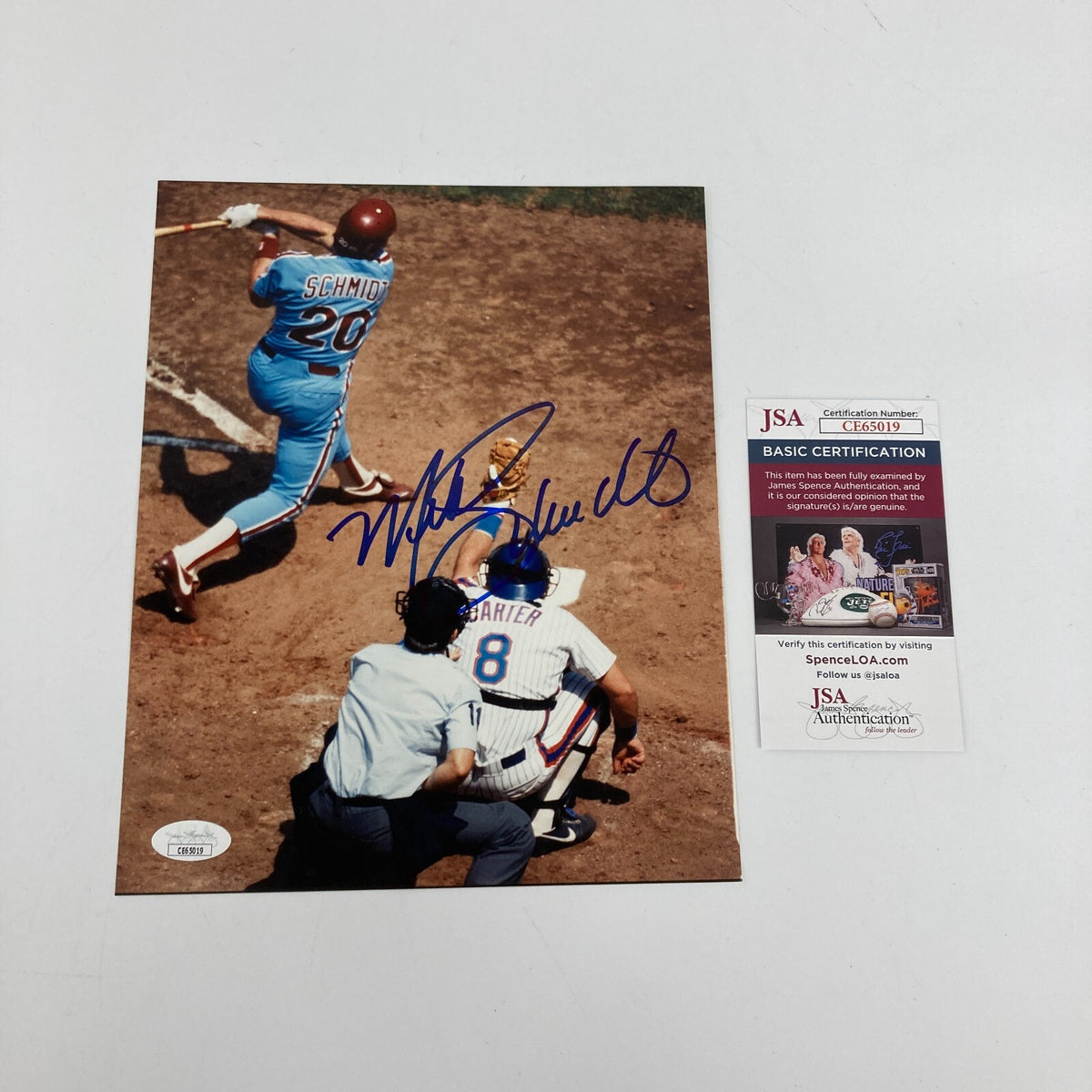 Mike Schmidt Signed Autographed 8x10 Photo Phillies JSA COA ...