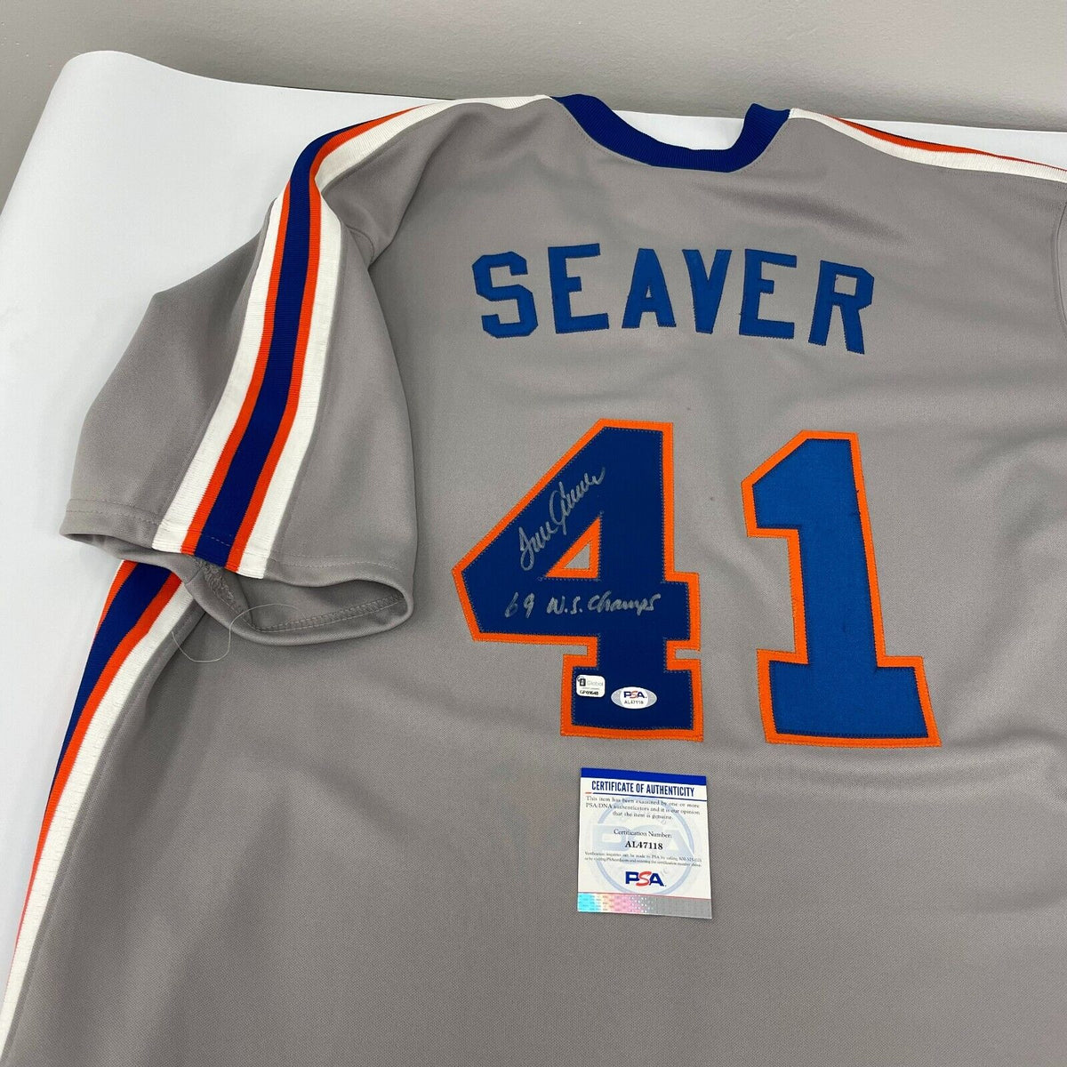 Tom Seaver 1969 World Series Champs Signed AUthentic New York Mets Jer ...