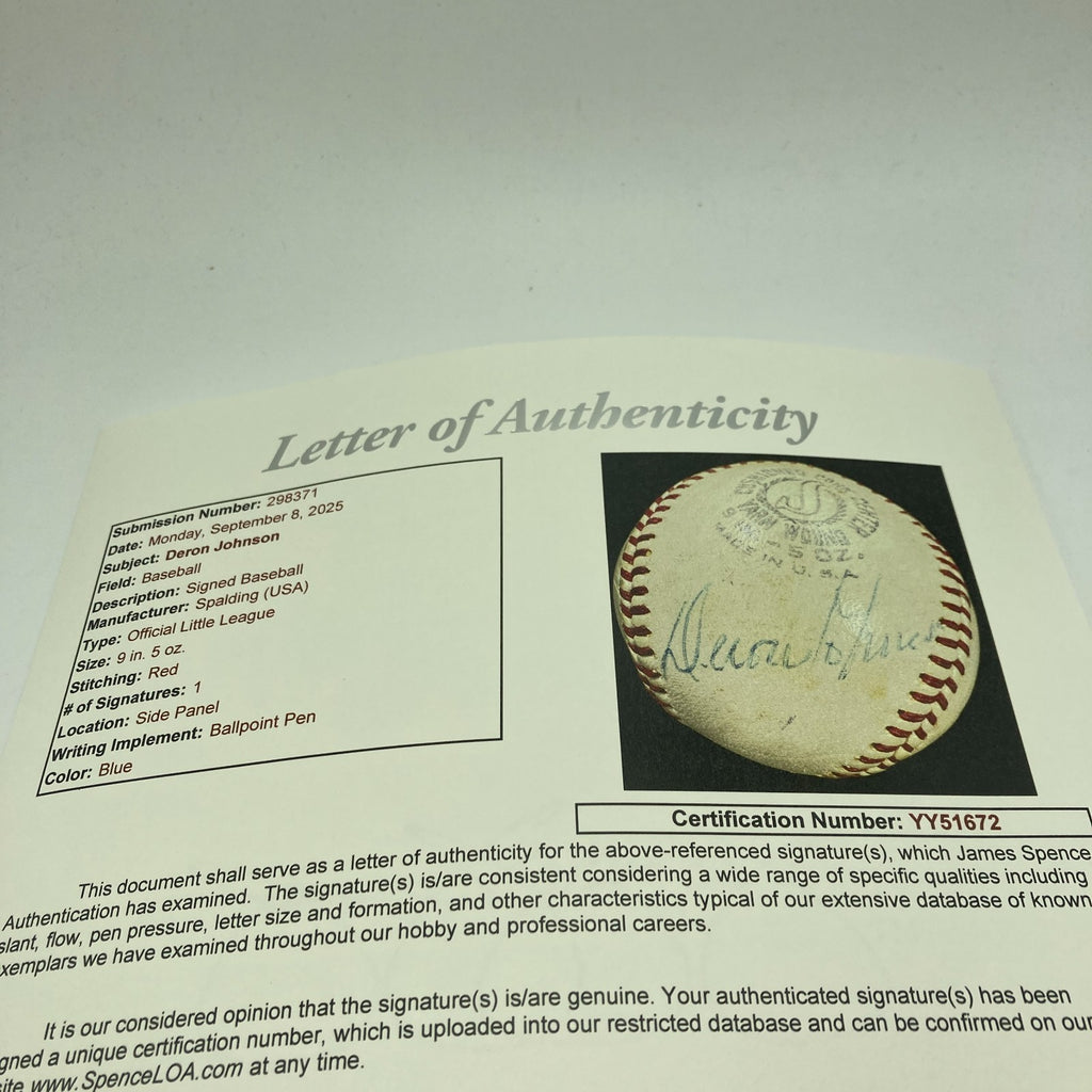 Deron Johnson Single Signed Baseball 1961 New York Yankees RARE JSA CO ...