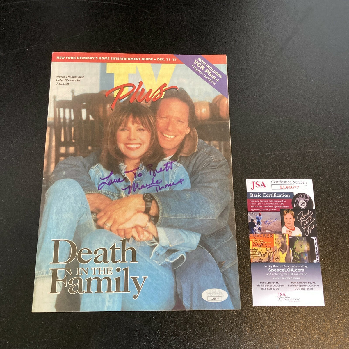 Marlo Thomas Signed Autographed TV Magazine JSA COA — Showpieces Sports