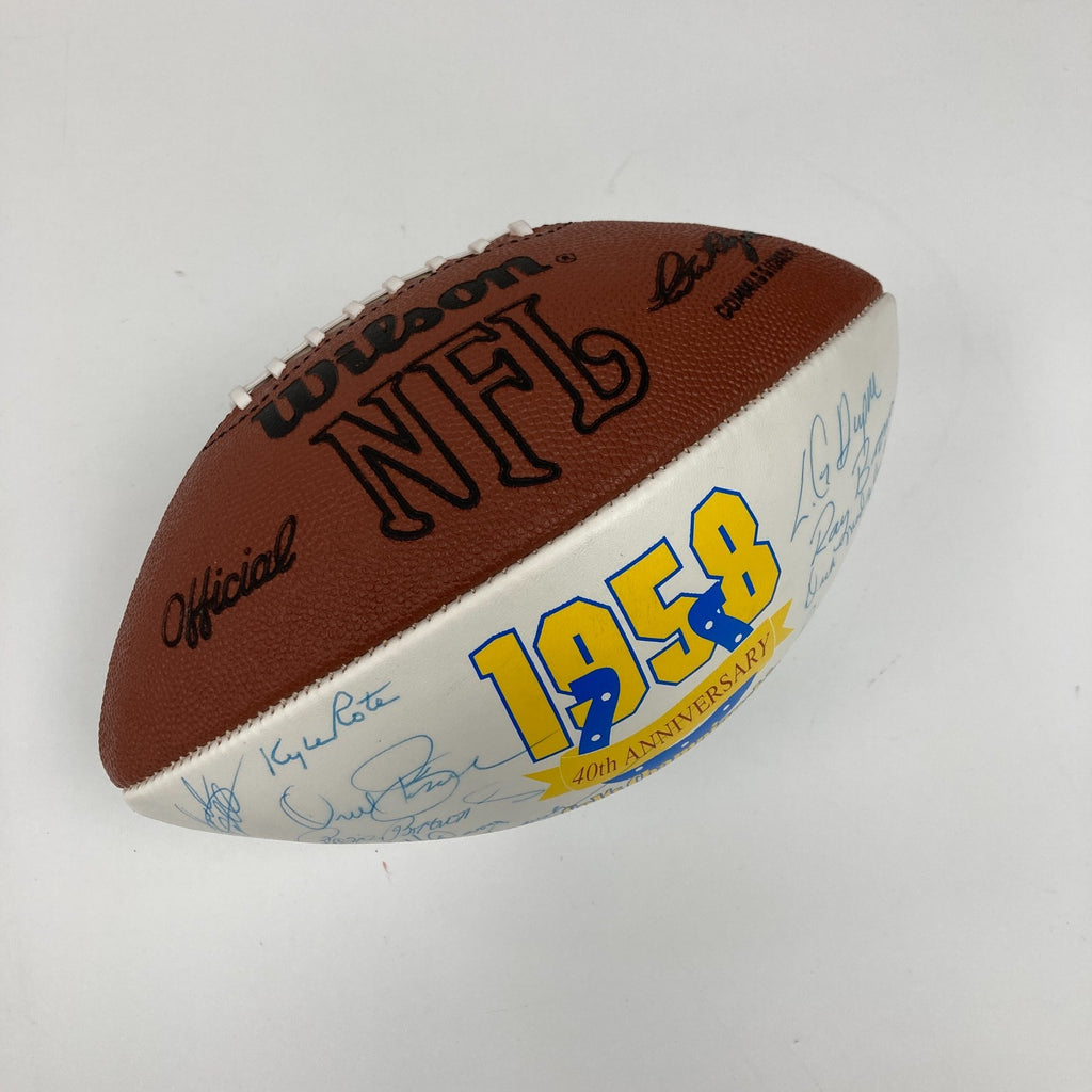 1958 Baltimore Colts NFL Champs Team Signed Football Johnny Unitas JSA ...