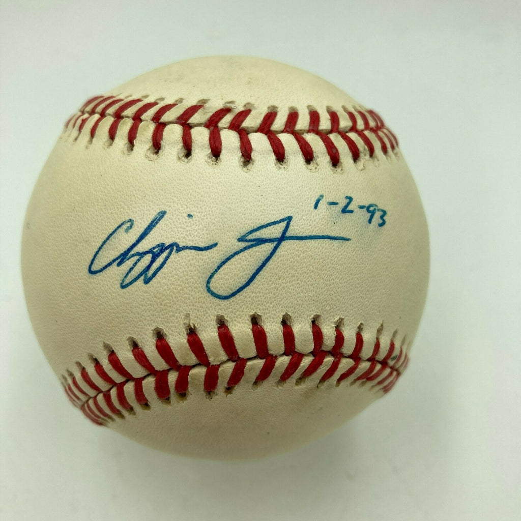 Chipper Jones 1993 Rookie Signed National League Baseball JSA COA ...
