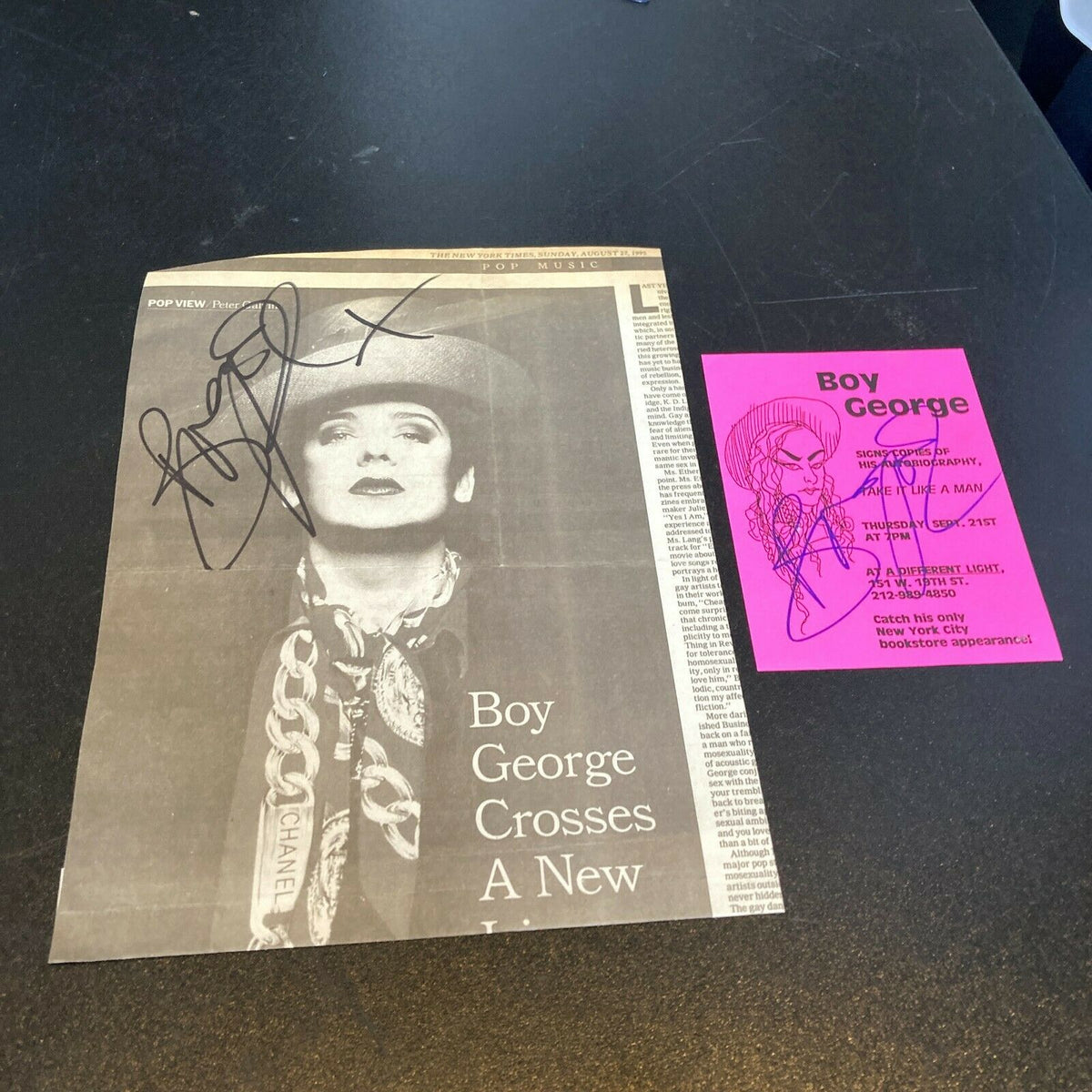 Lot Of (2) Boy George Signed Autographed Photo — Showpieces Sports