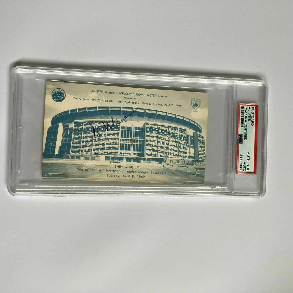 Al Weiss Signed 1969 New York Mets Shea Stadium Postcard PSA DNA RARE ...