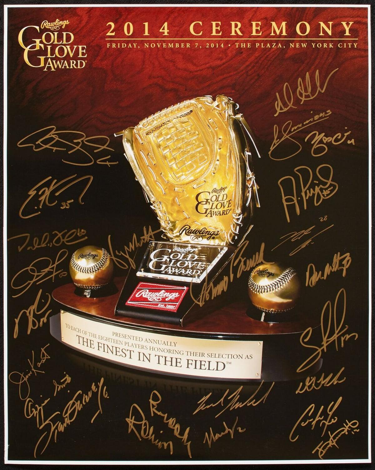 Stunning Gold Glove Winners Signed Poster Albert Pujols Christian Yeli ...