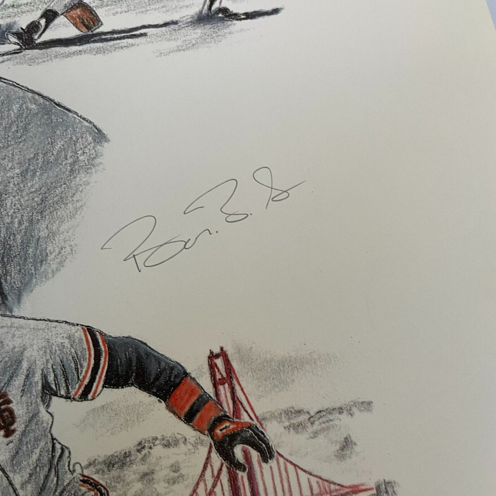 Willie Mays Barry Bonds & Bobby Bonds Signed Large 20x28 Litho Photo J ...