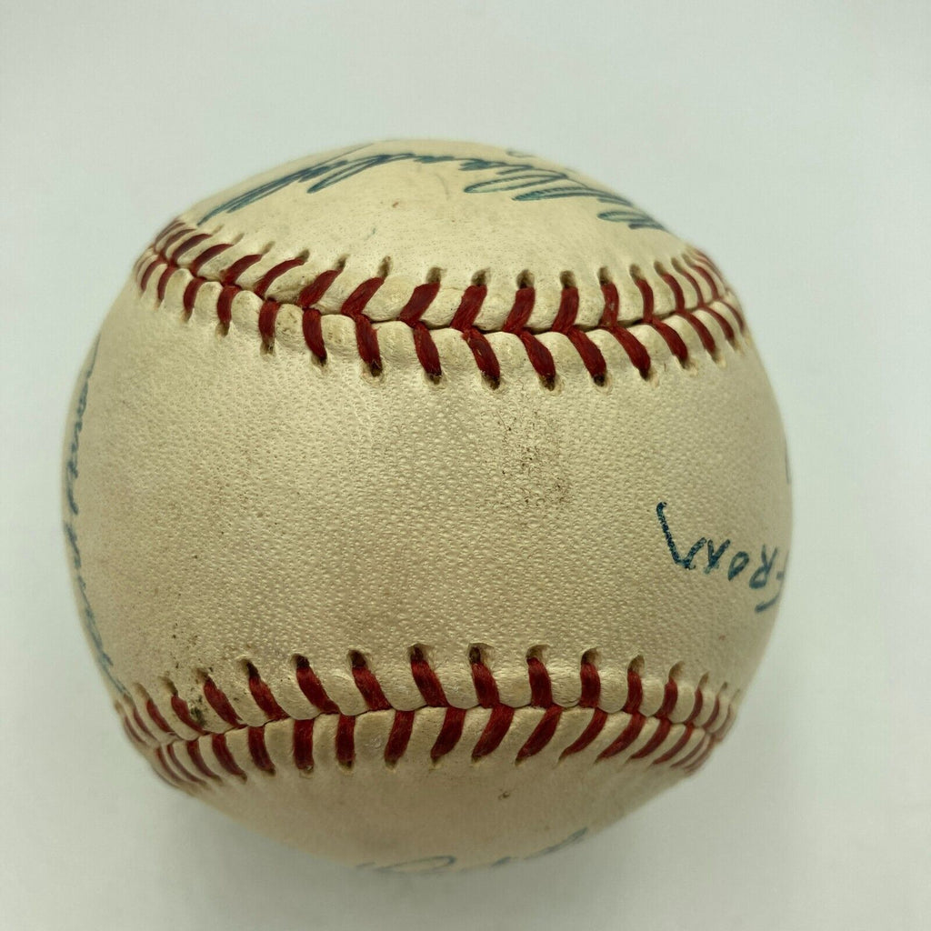 1957 Milwaukee Braves World Series Champs Team Signed Baseball Hank Aa ...