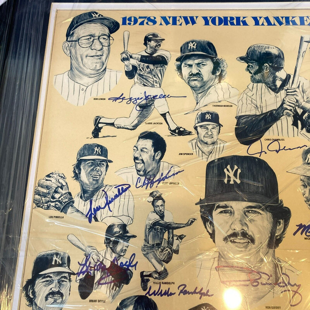 1978 New York Yankees World Series Champs Team Signed Large Vintage Ph ...