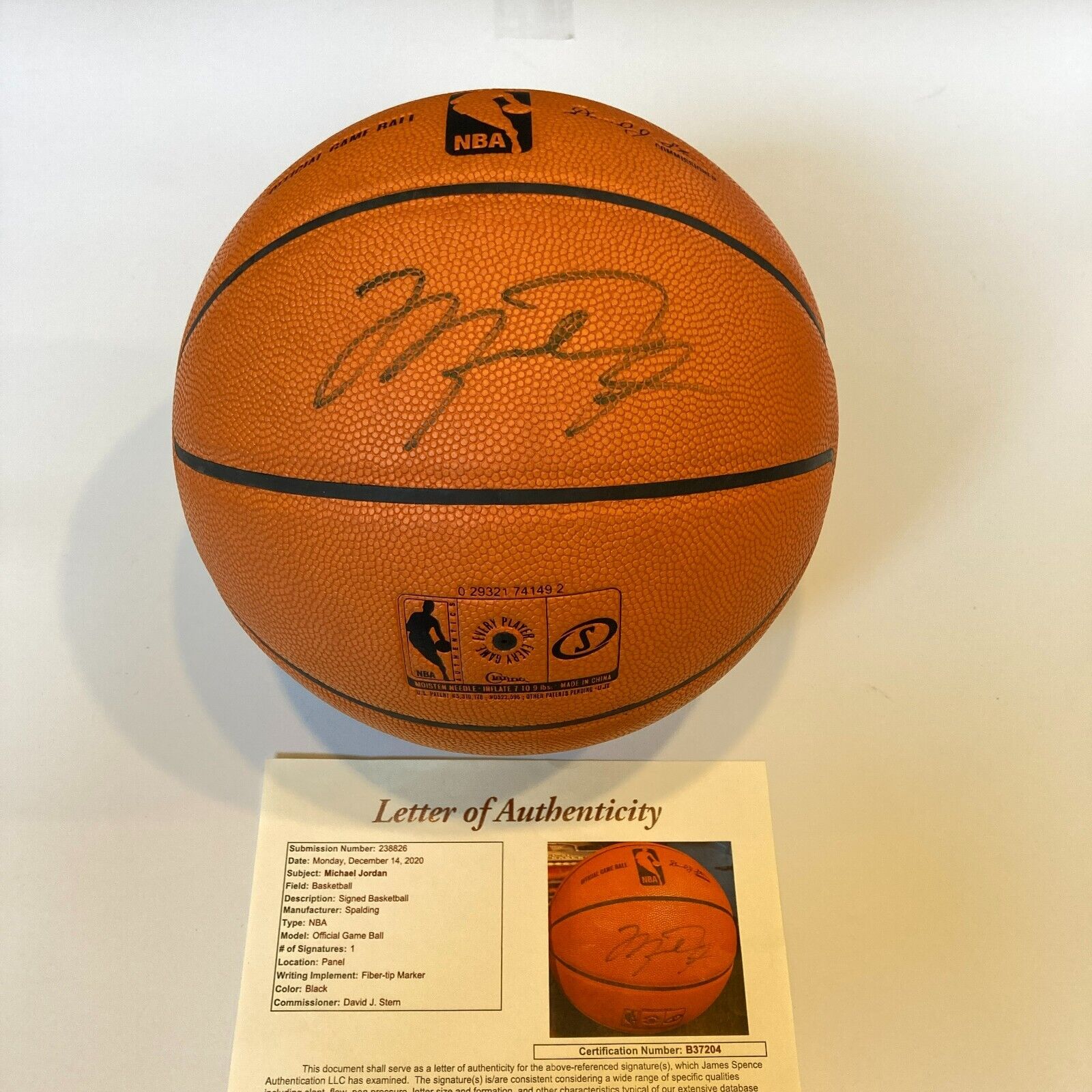 Michael Jordan Signed Spalding Official NBA Game Basketball JSA COA ...