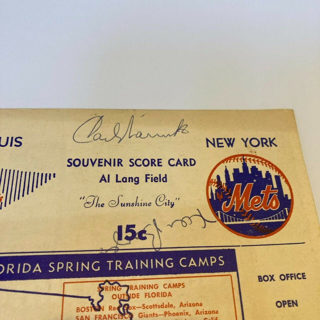 1965 New York Mets Spring Training Multi Signed Vintage Scorecard ...