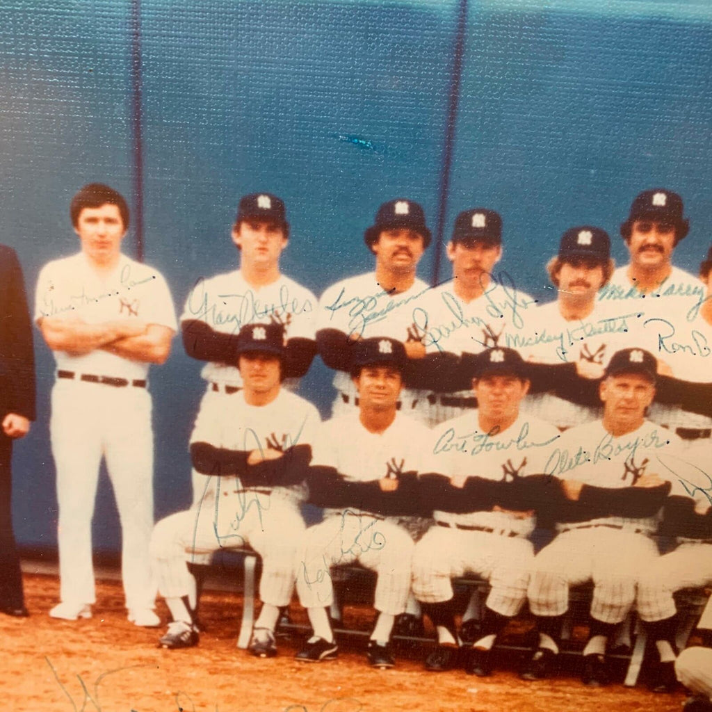 1977 Yankees World Series Champs Team Signed Large Photo Thurman Munso ...