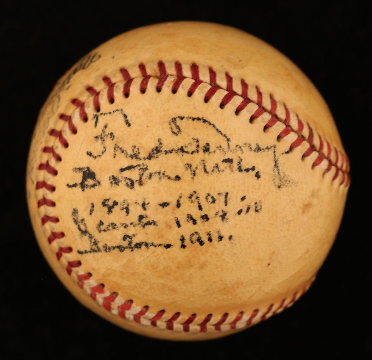 RARE Fred Tenney Single Signed Heavily Inscribed National League Baseb ...