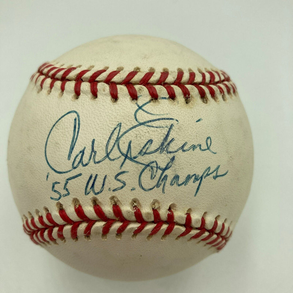 Carl Erskine 1955 World Series Champs Signed Official National League ...