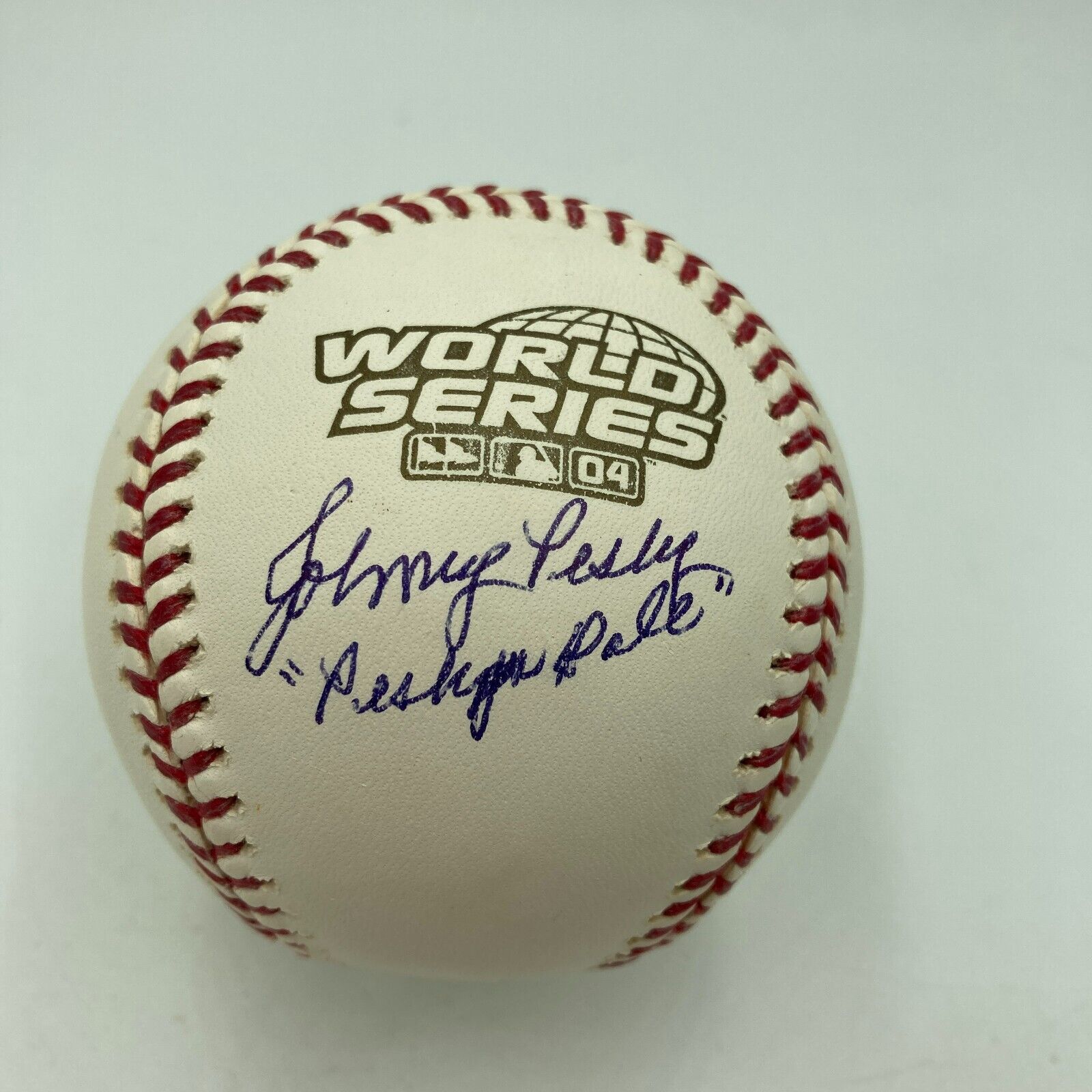 Carlton Fisk "Fisk Pole" & Johnny Pesky "Pesky Pole" Signed 2004 WS Ba ...