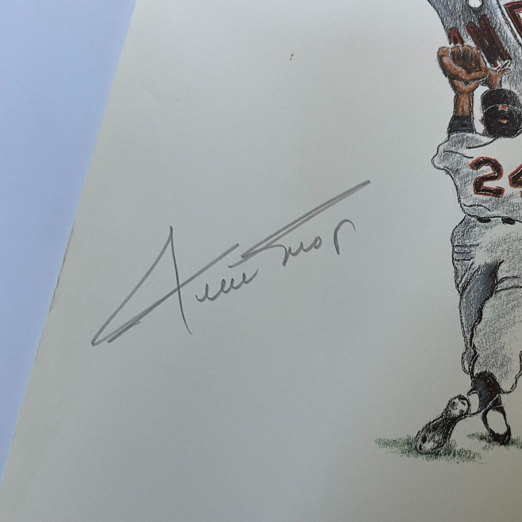 Willie Mays Barry Bonds & Bobby Bonds Signed Large 20x28 Litho Photo J ...