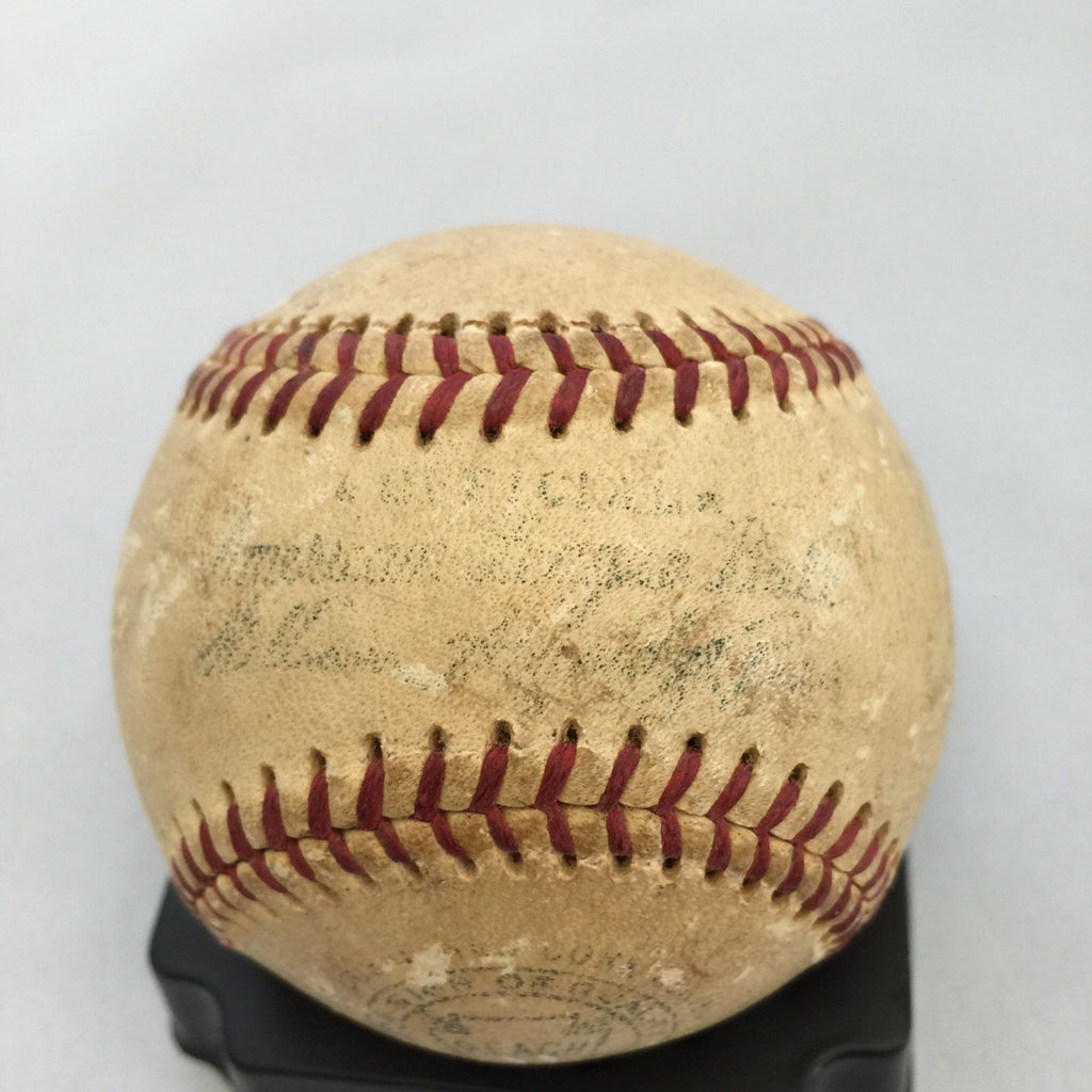 Rare 1940's Schoolboy Rowe Single Signed Game Used AL Harridge Basebal ...